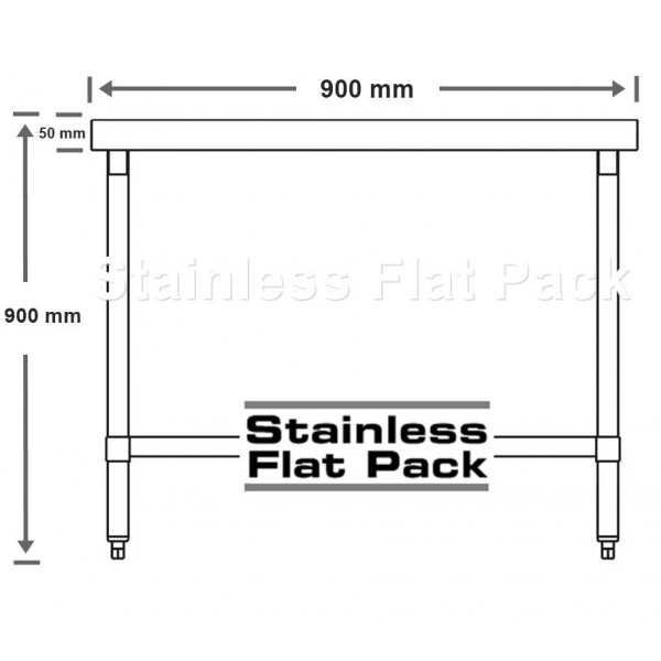 Work Bench 900 W x 700 D x 900 H mm with Stainless Steel Undershelf