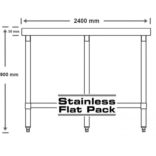 Work Bench 2400 W x 700 D x 900 H mm with Stainless Steel Undershelf