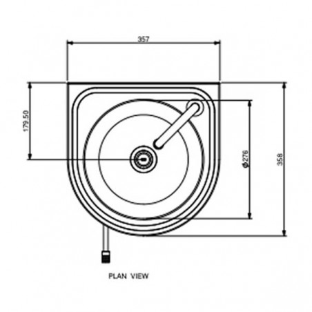 Wand Operated Security Round Hand Wash Basin