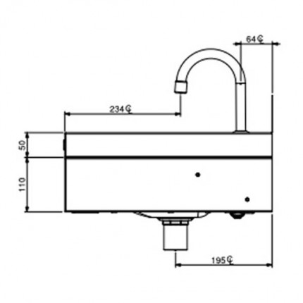 Knee Operated Hand Basin with Splashback