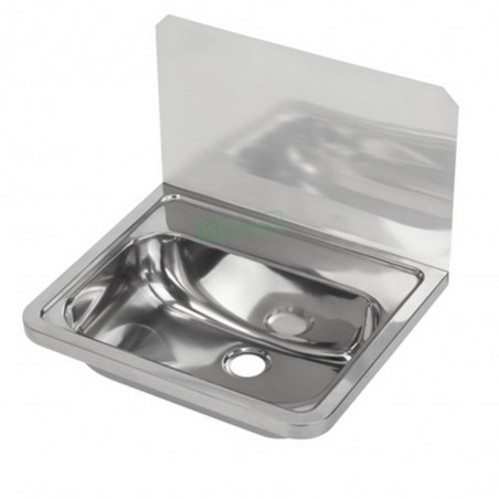 Stainless Steel Hand Basin with High Splashback