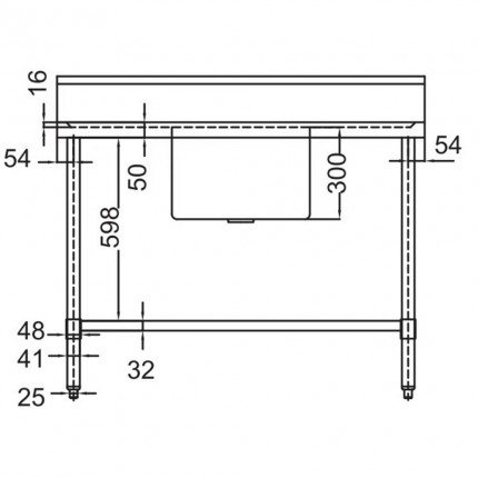 Stainless Steel Sink Bench 600 W x 600 D with Single Centre Bowl and ...