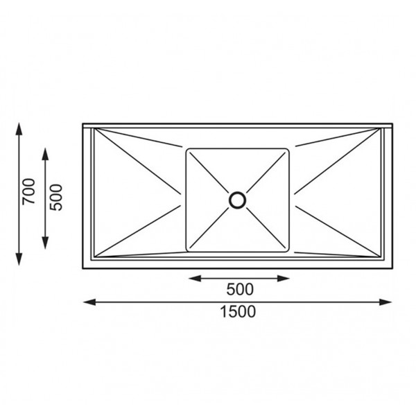 Stainless Steel Single Sink - 1500 x 700 mm