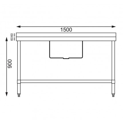 Stainless Steel Single Sink - 1500 x 700 mm