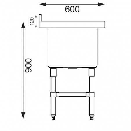 Pot Sink Commercial Sink - 1 x 100 Litre Capacity