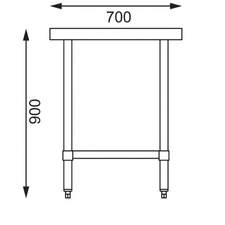 Stainless Bench 600 W x 700 D x 900 H with Splashback