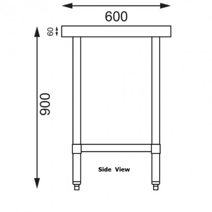Stainless Bench 600 W x 600 D x 900 H