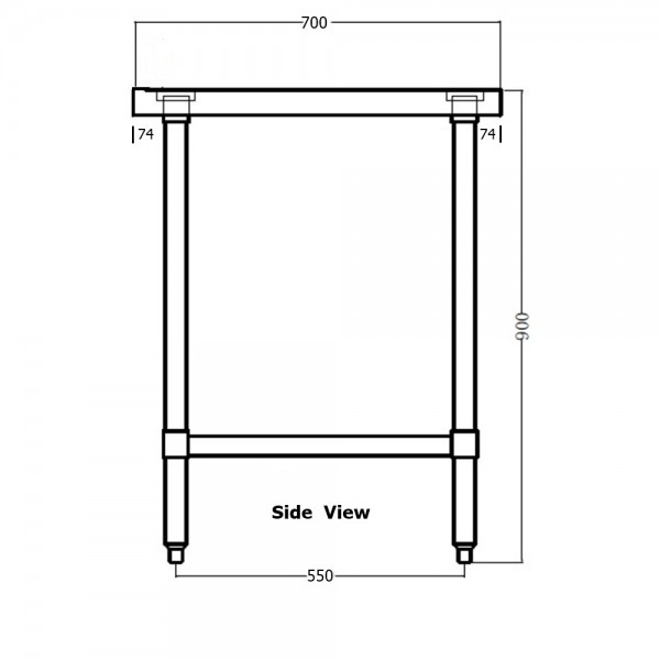Work Bench 900 W x 700 D x 900 H mm with Stainless Steel Undershelf