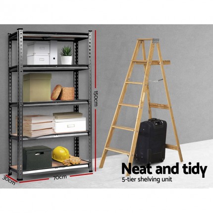 Giantz 2x0.7M Steel Warehouse Racking Rack Shelving Storage Garage ...