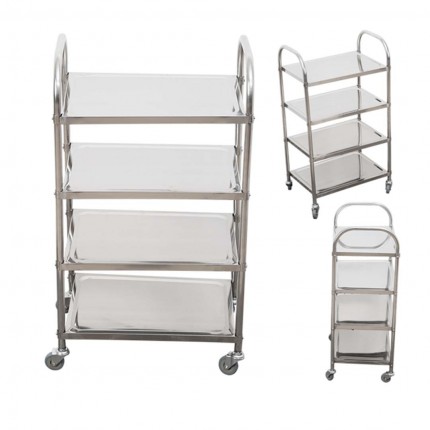 4 Tier 860 x 540 x 1170 Stainless Steel Kitchen Dining Food Cart ...