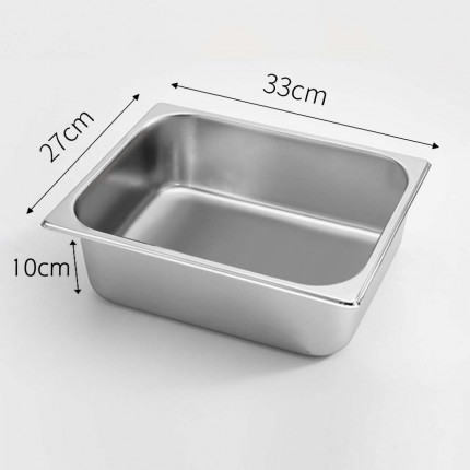 2 x Gastronorm GN Pan Full Size 1/2 GN Pan 100 mm Deep Stainless Steel ...