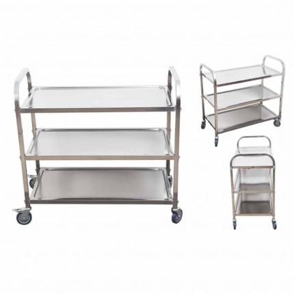 3 Tier 850 x 450 x 900 mm Stainless Steel Kitchen Dining Food Cart ...
