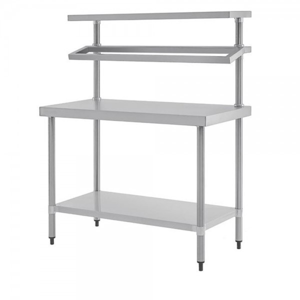 Stainless Bench 1200 W x 600 D x 900 H with Gantry Total Height 1500 mm