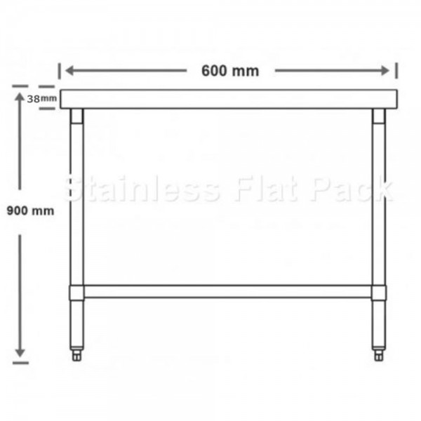 Stainless Steel Bench 600 L x 700 D x 900 H mm