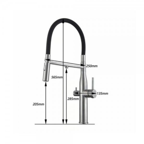 Kitchen Mixer brushed Copper Pull Out Spray 3 way filter Faucet Tap