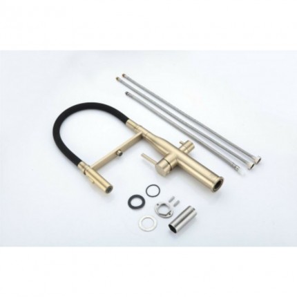 Kitchen Mixer brushed Copper Pull Out Spray 3 way filter Faucet Tap