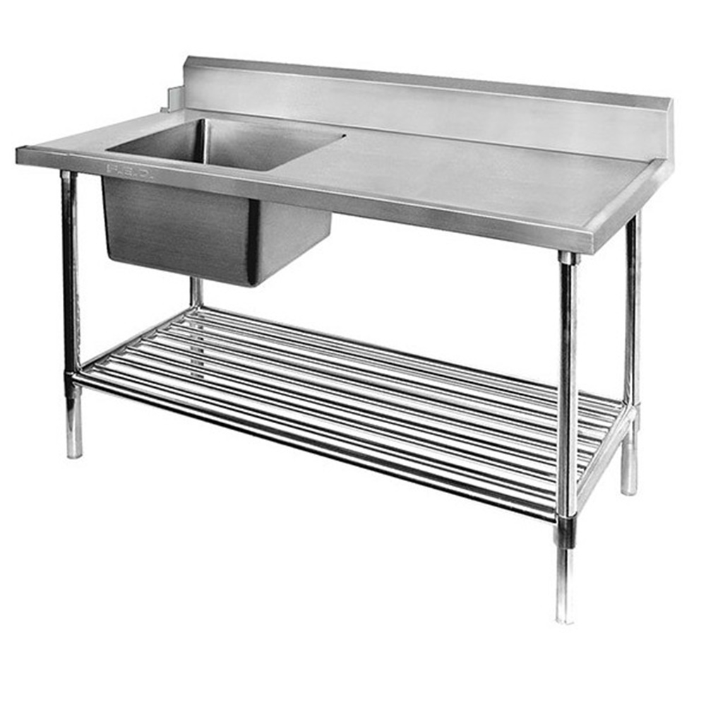 Dishwasher bench 1500mm length. Right side dishwasher sink bench.