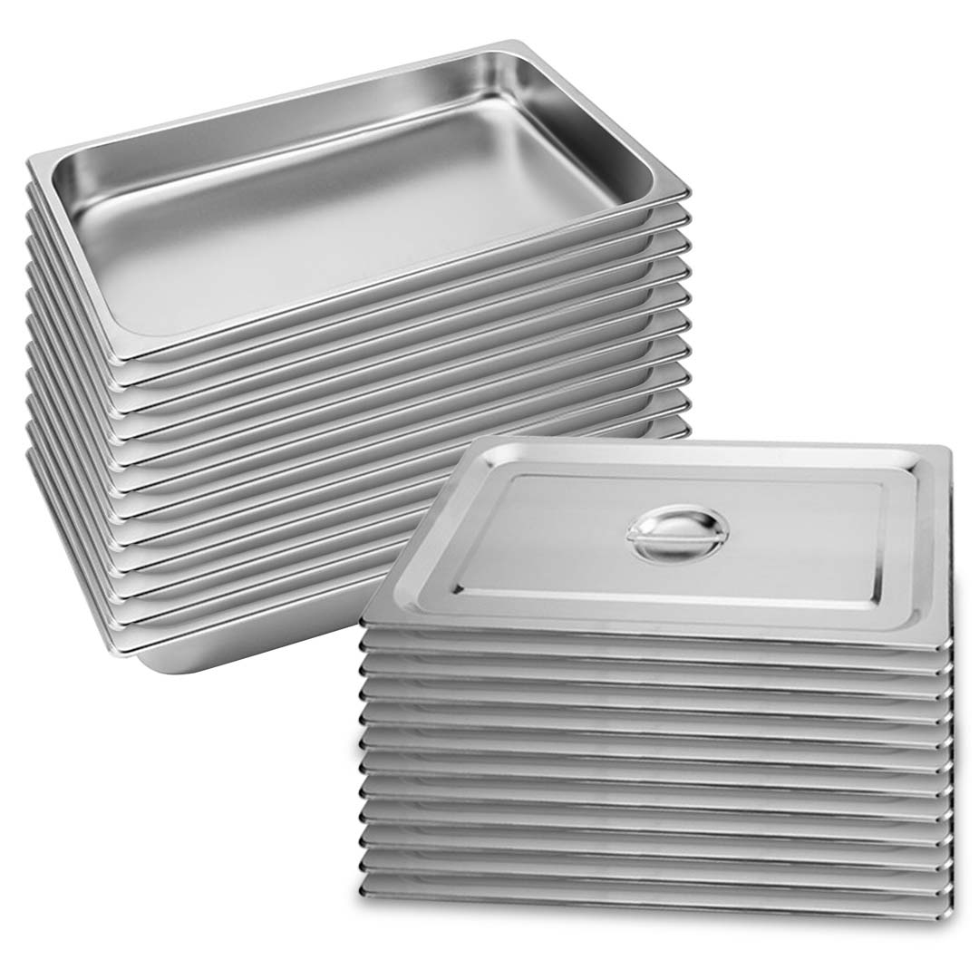 12 x Gastronorm GN Pan Full Size 1/1 GN Pan 60.5 mm Deep Stainless ...
