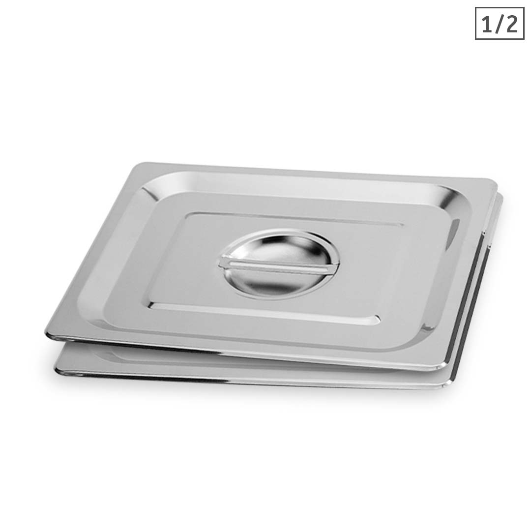 2 x Gastronorm GN Pan Lid Full Size 1/2 Stainless Steel Tray Top Cover ...